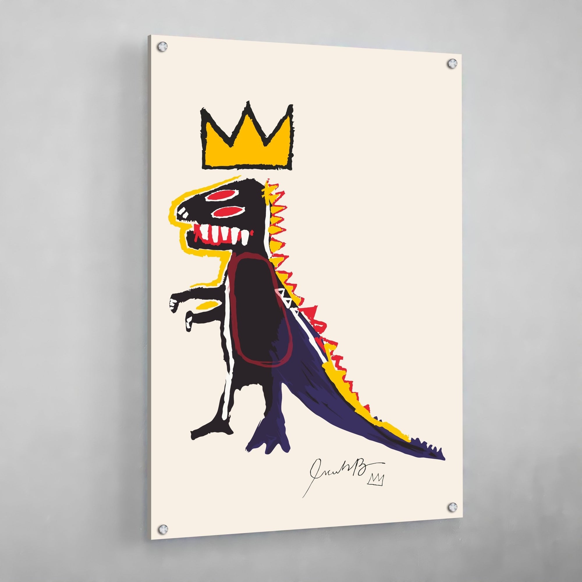 Basquiat Dinosaur Wall Art | Luxury Art Canvas